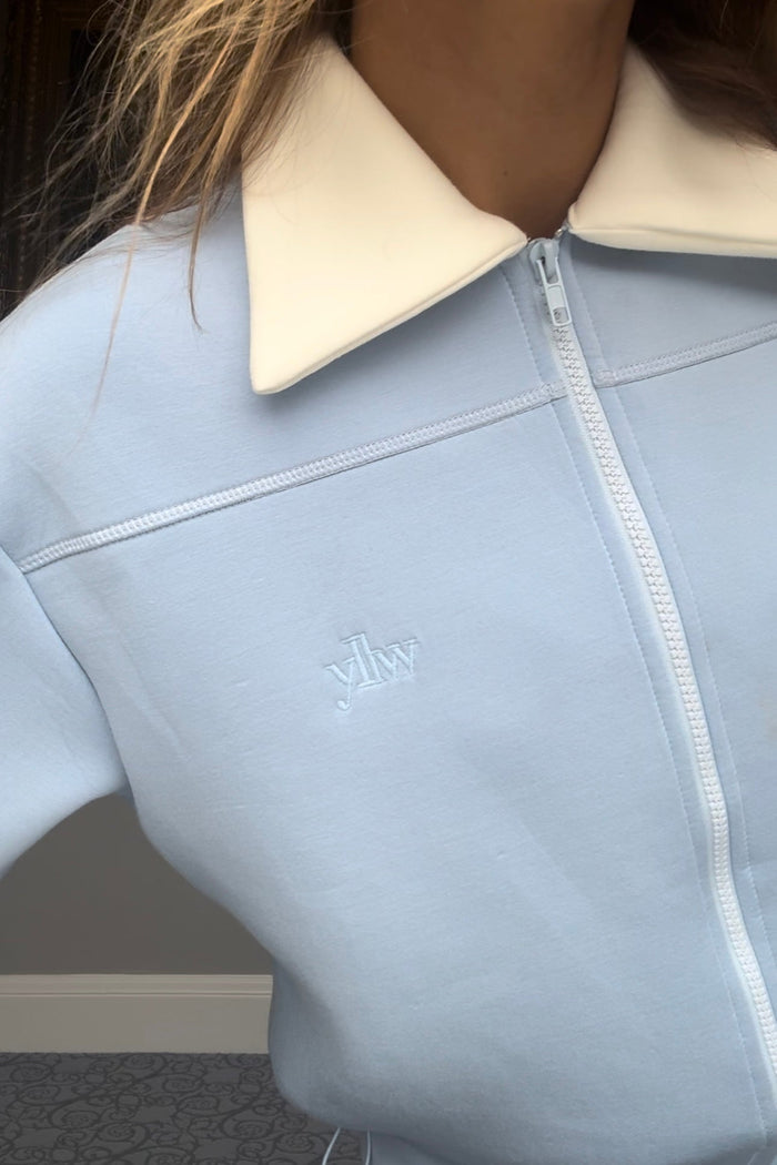 Kasey Knit Neoprene Jacket — Sky